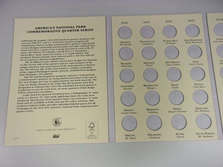 2010-2021 AMERICA'S NATIONAL PARK COMMEMORATIVE QUARTERS ARCHIVAL ...