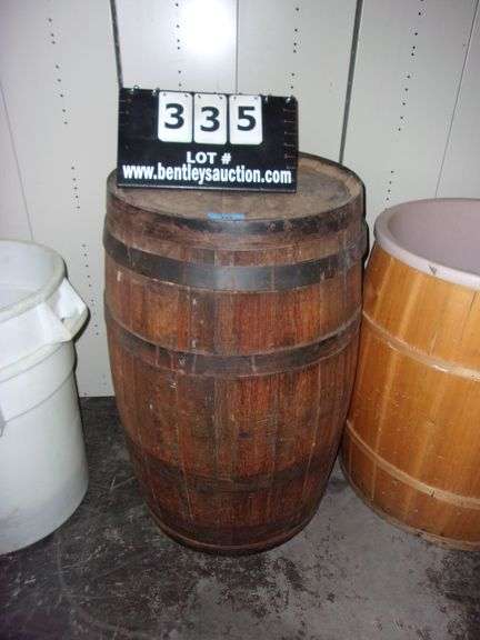 VINTAGE DARK BROWN WOODEN WHISKEY BARREL - Bentley & Associates, LLC