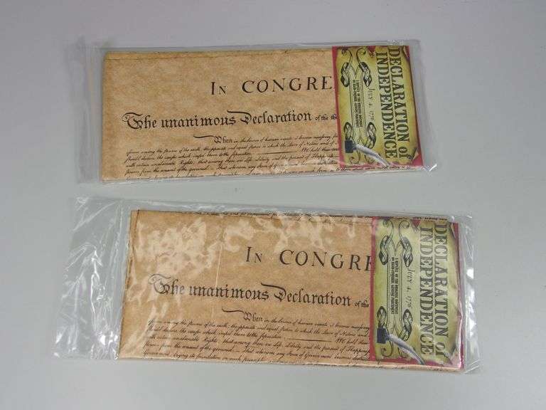 AMERICAN DOCUMENT CO. THE DECLARATION OF INDEPENDENCE PARCHEMENT ...