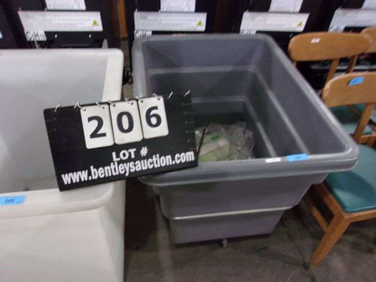 GREY PLASTIC ROLLING STORAGE TUB - Bentley & Associates, LLC