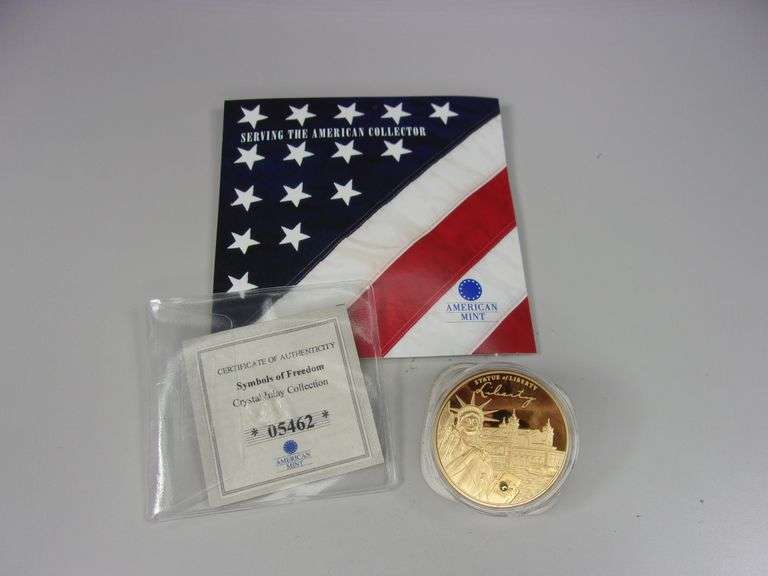 AMEICAN MINT SYMBOLS OF FREEDOM CRYSTAL INLAY COLLECTION - 2014 STATUE ...