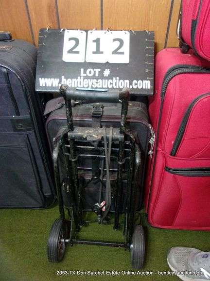METAL LUGGAGE DOLLY & BLACK SUITCASE - Bentley & Associates, LLC