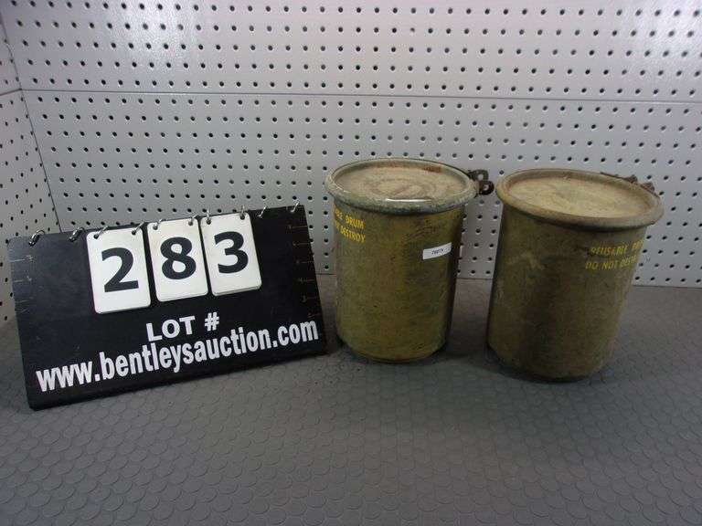 ROUND MILITARY STORAGE CANISTERS - MS24347-42 - MEDIUM CANISTERS (2X ...