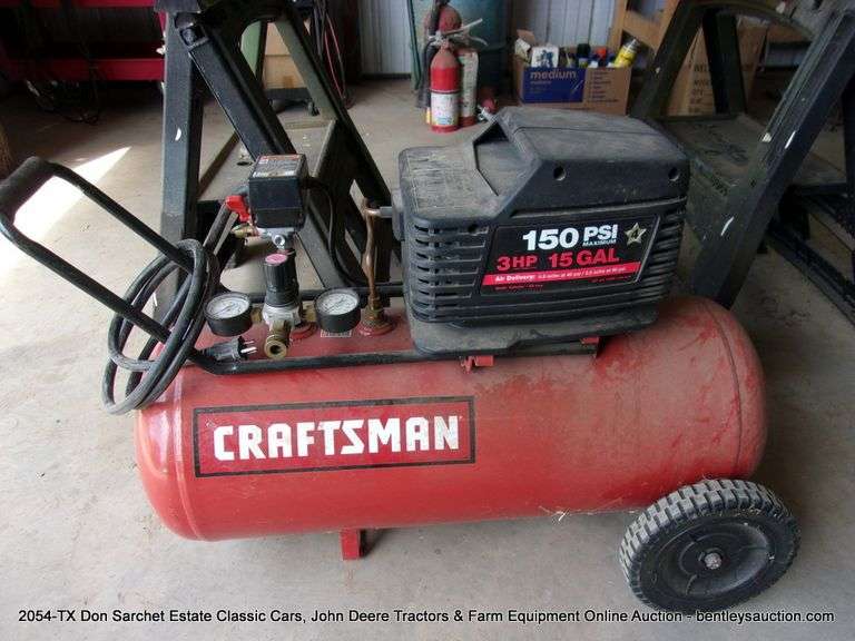 CRAFTSMAN 3HP 15-GALLON HORIZONTAL PORTABLE ELECTRIC AIR COMPRESSOR ...