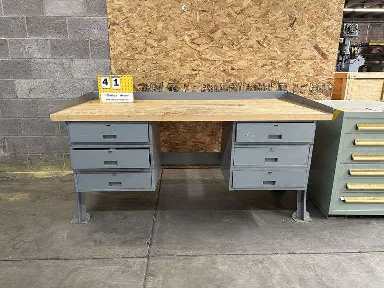 BUTCHER BLOCK 6-DRAWER WORKBENCH - Bentley & Associates, LLC