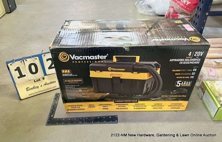 VACMASTER 4-GAL. CORDLESS WET/ DRY VAC - Bentley & Associates, LLC