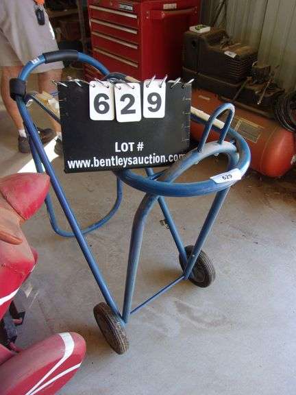 "HORSE & RIDER" BLUE SADDLE RACK / DOLLY - Bentley & Associates, LLC