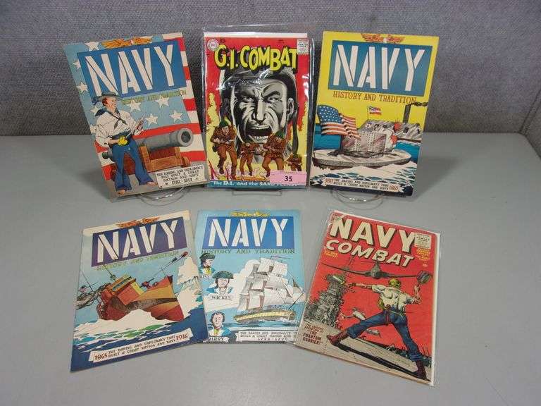 DC COMICS JAN. NO. 56 G.I. COMBAT, ATLAS NAVY COMBAT AUG. & 3 NAVY ...