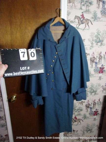 BLUE WOOL SUSPENDER TROUSERS & CIVIL WAR REINACTMENT JACKET / CALVARY ...