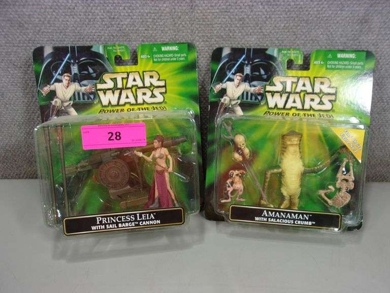 LOT: (2) 2001 HASBRO/LUCASFILM STAR WARS FIGURINES- AMANAMAN WITH ...