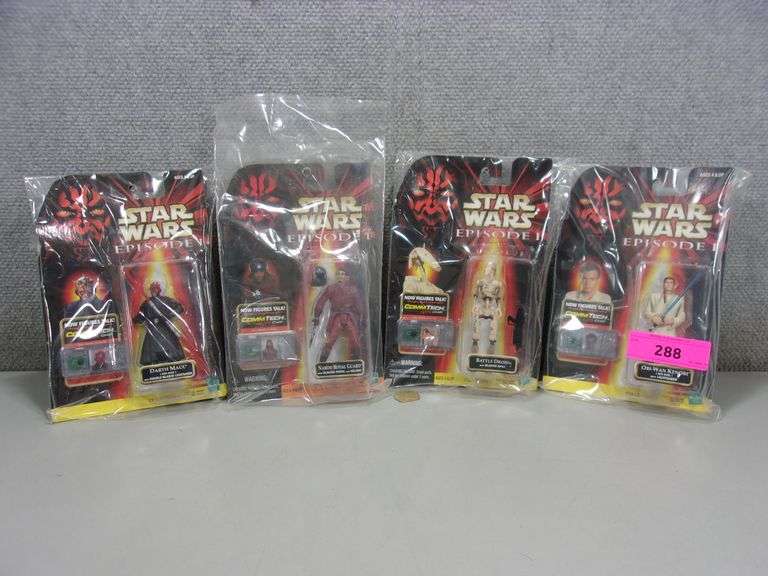 LOT: (4) 1998 & 1999 HASBRO LUCAS FILMS STAR WARS FIGURINES - OBI WAN ...