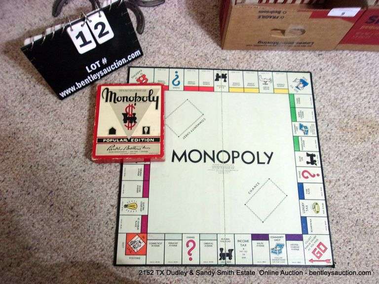1935-1946 VINTAGE MONOPOLY BOARD GAME - FULL SET - Bentley & Associates ...