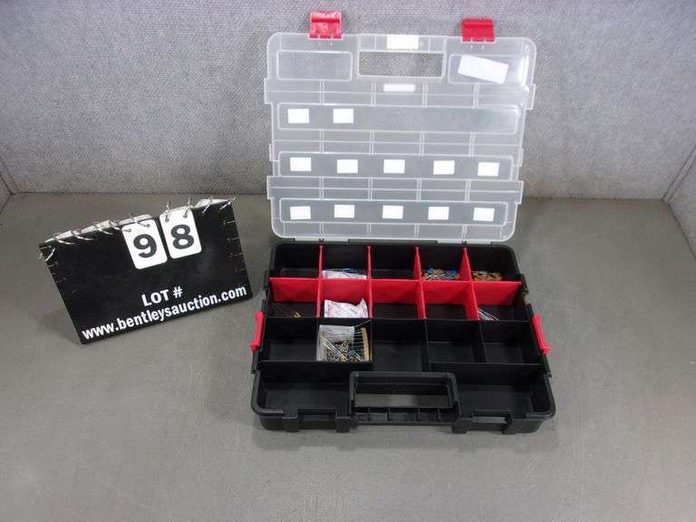 HYPER TOUGH TOOLBOX/ORGANIZING BOX: ASSORTED ELECTRICAL PARTS/EQUIPMENT ...