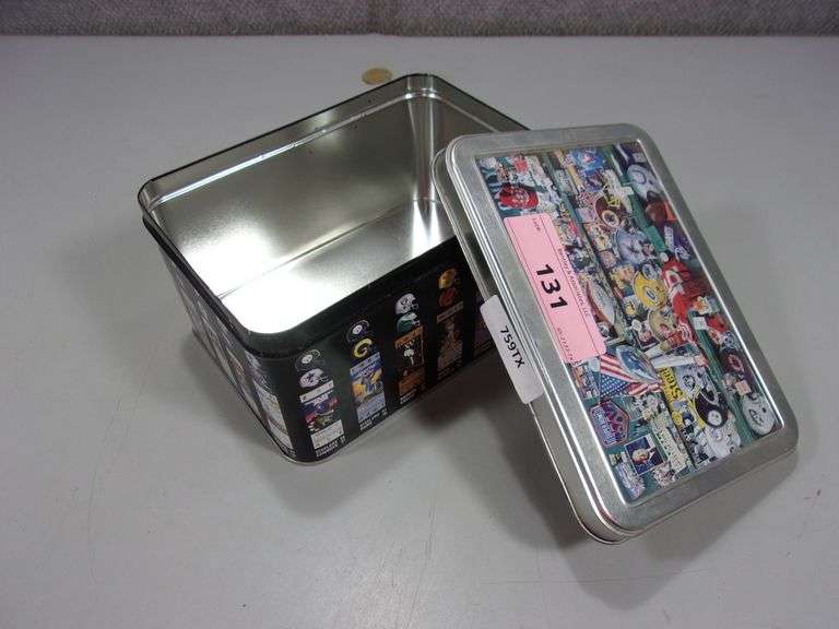 NFL METAL CHOCOLATE BOX W/ SUPER BOWL TEAMS - Bentley & Associates, LLC