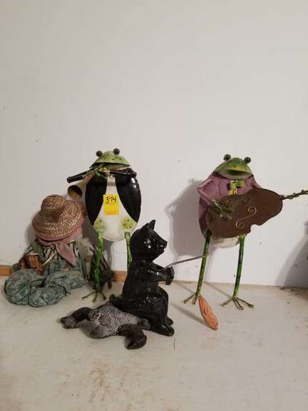 Metal garden frogs, cat fishing, etc - Bid-Assets Online Auctions