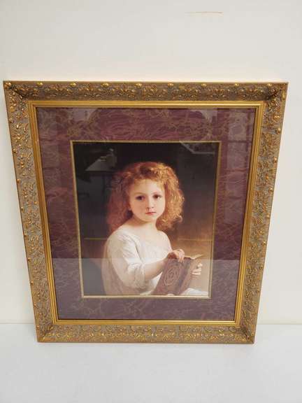 "The Story Book" lithograph print by William-Adolphe Bouguereau in a ...