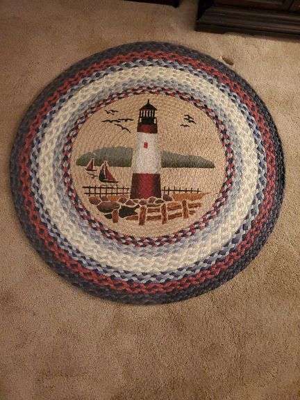 26" round braided Lighthouse rug - Bid-Assets Online Auctions