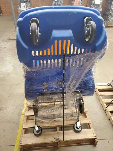 Mccue Corp Bean fiberglass child pusher shopping cart with gray metal ...