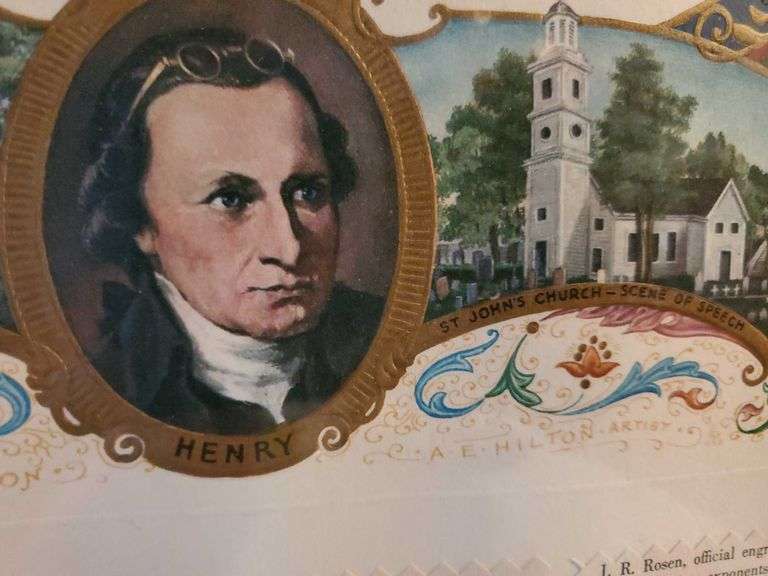 Pair of Brown & Bigelow framed Talio-Crome prints of Francis Scott Key ...