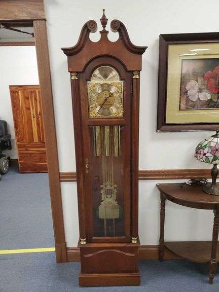 Howard Miller 57th Anniversary Edition Cherry Grandfather Clock 80.5 ...
