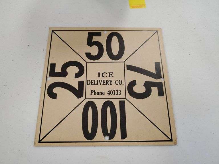 9x9 cardboard ice delivery sign - Bid-Assets Online Auctions