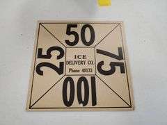 9x9 cardboard ice delivery sign - Bid-Assets Online Auctions