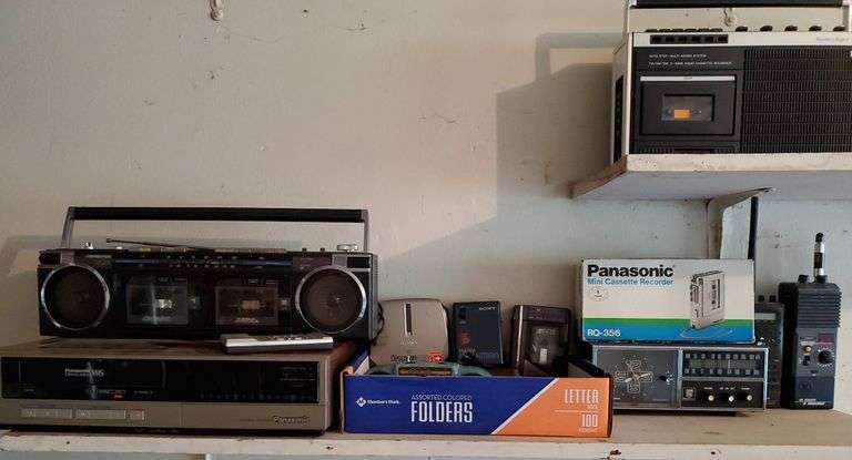 Radio Shack scanner, CB receiver, Panasonic mini cassette recorder ...