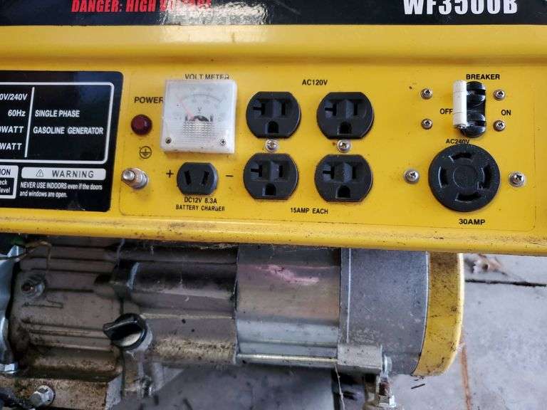 Wildfire gas powered generator model WF3500B, 3500 watt. (4) 15amp ...