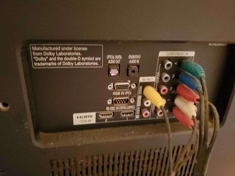 LG flat screen TV with stand. 36-in. Three HDMI inputs. Power is on. No remote - Bid-Assets ...