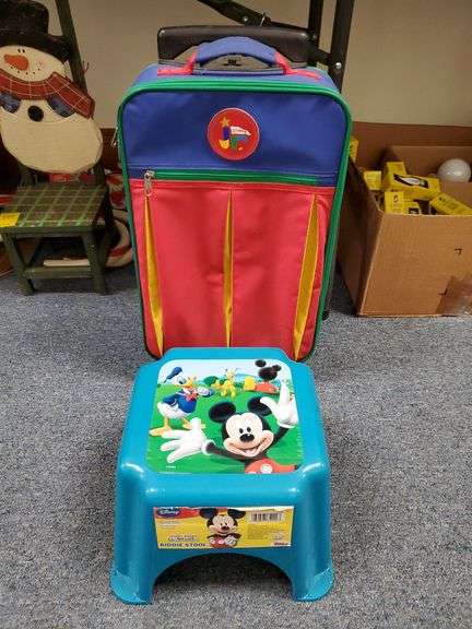 Mickey Mouse clubhouse kiddie stool and child's suitcase - Bid-Assets ...