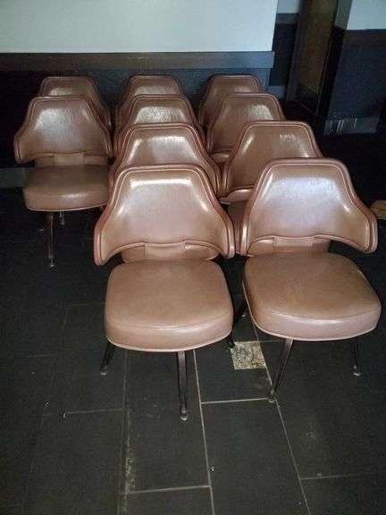Gasser chair Co Dining height vinyl covered chairs with peg legs. Seats ...