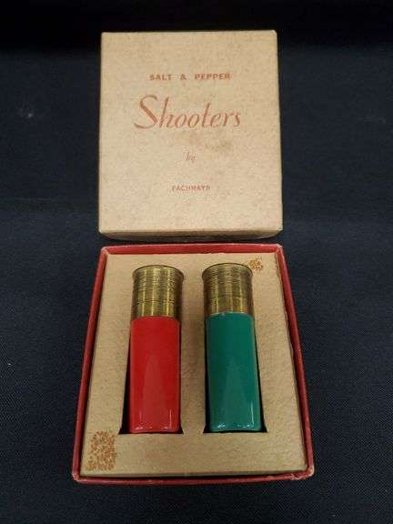 Pachmayr Shotgun Shells Salt & Pepper Shaker Set Vintage - Bid-Assets ...