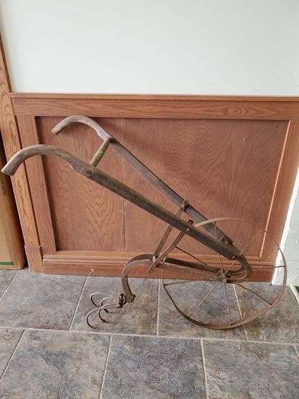 Primitive walk behind push plow cultivator - Bid-Assets Online Auctions