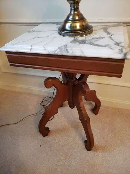 Small Victorian marble top stand measures 19-in W X 24H - Bid-Assets ...