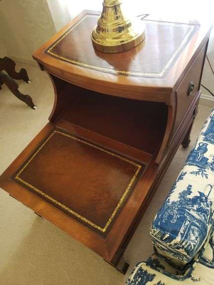 Gordon's fine furniture step back mahogany end tables with leather ...