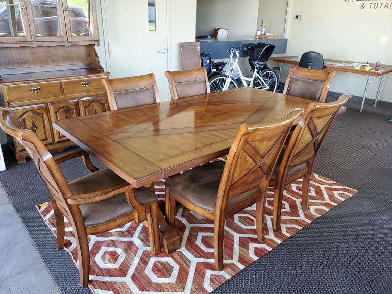 Markor Furniture Company 7 piece dining set, including 6 microfiber ...