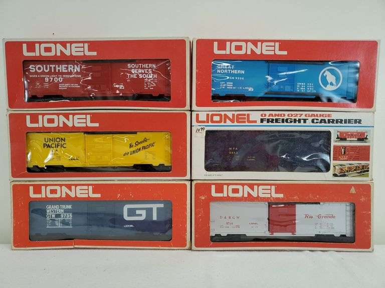 (6) Lionel assorted Premium Boxcars. Includes 9306 Great Northern, 9453 ...