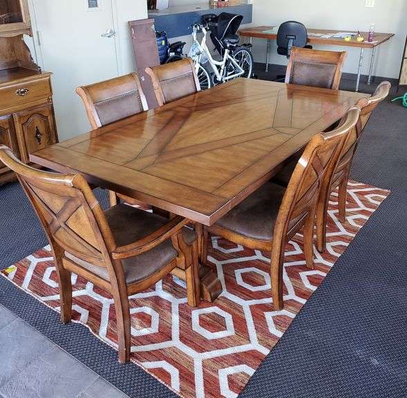 Markor Furniture Company 7 piece dining set, including 6 microfiber ...