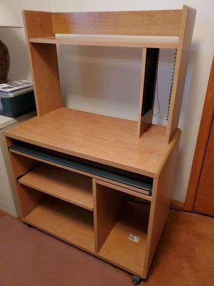 Sauder Bush computer station with slide out keyboard, on casters. 35w x ...