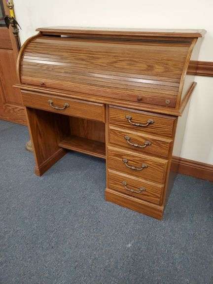 Sauder style student roll top desk, 42w x 24d x 43h - Bid-Assets Online ...