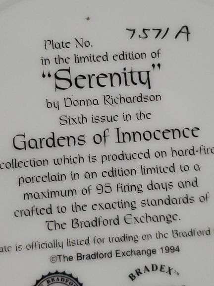 Bradford Exchange Garden of Innocence 8" collector plates including ...