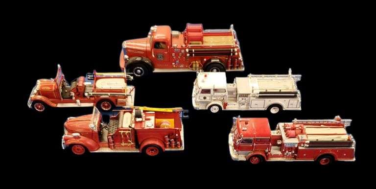 Five model fire trucks, die-cast & plastic - Bid-Assets Online Auctions