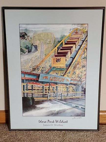 "Idora Park Wildcat" print by James D. Werline. Signed by Artist! 24x18 ...