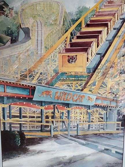 "Idora Park Wildcat" print by James D. Werline. Signed by Artist! 24x18 ...