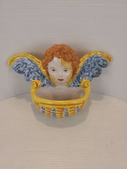 ND Dolfi Montelupo Italy ceramic hand painted wall angel - Bid-Assets ...