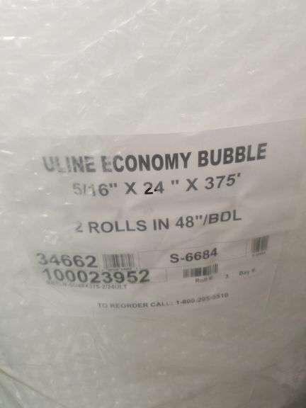 Huge package Uline 5/16 x 24 x 375 ft. Two rolls in 48 in bundle - Bid ...