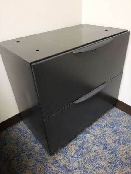 Haworth 30-in under desk black two drawer lateral file - Bid-Assets ...