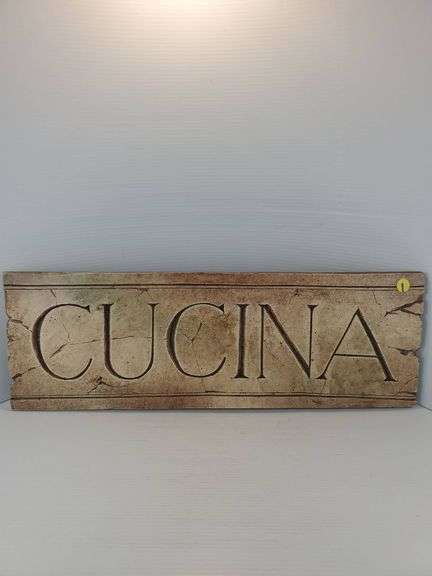 Cucina wall sign created from an original woodcarving by artist Al ...
