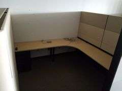 Late model tan fabric office cubicles three sections 8x8 ft each ...
