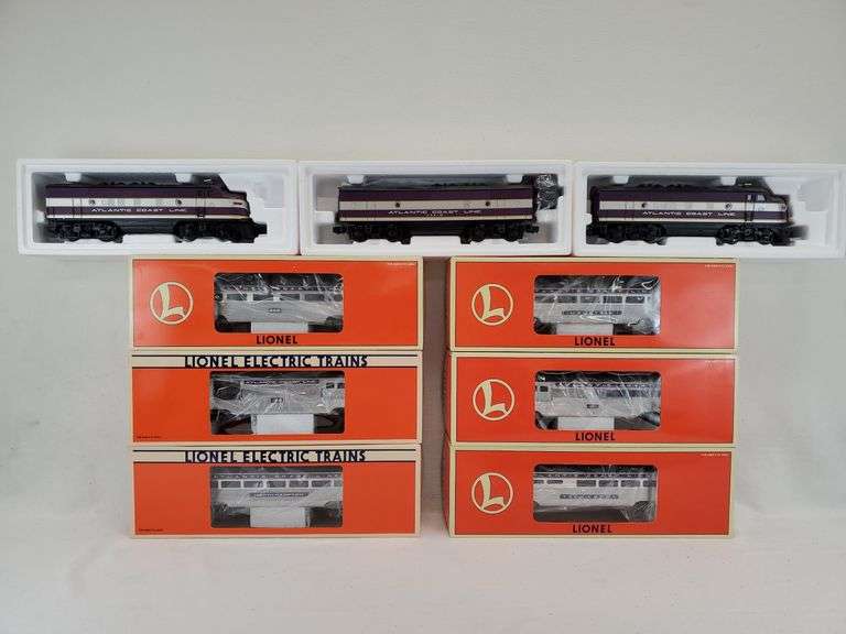 Lionel Atlantic Coast Line 9pc Passenger Train Set. Includes F3 #342 ...